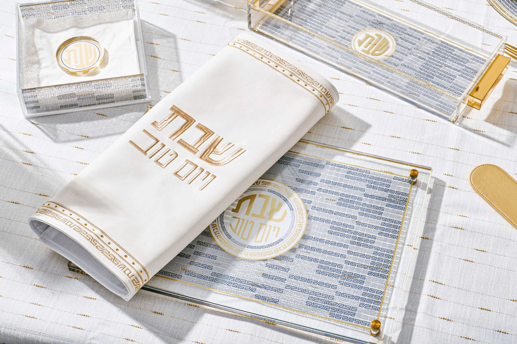 Waterdale Collection | Modern Judaica Lucite & Leather Decor