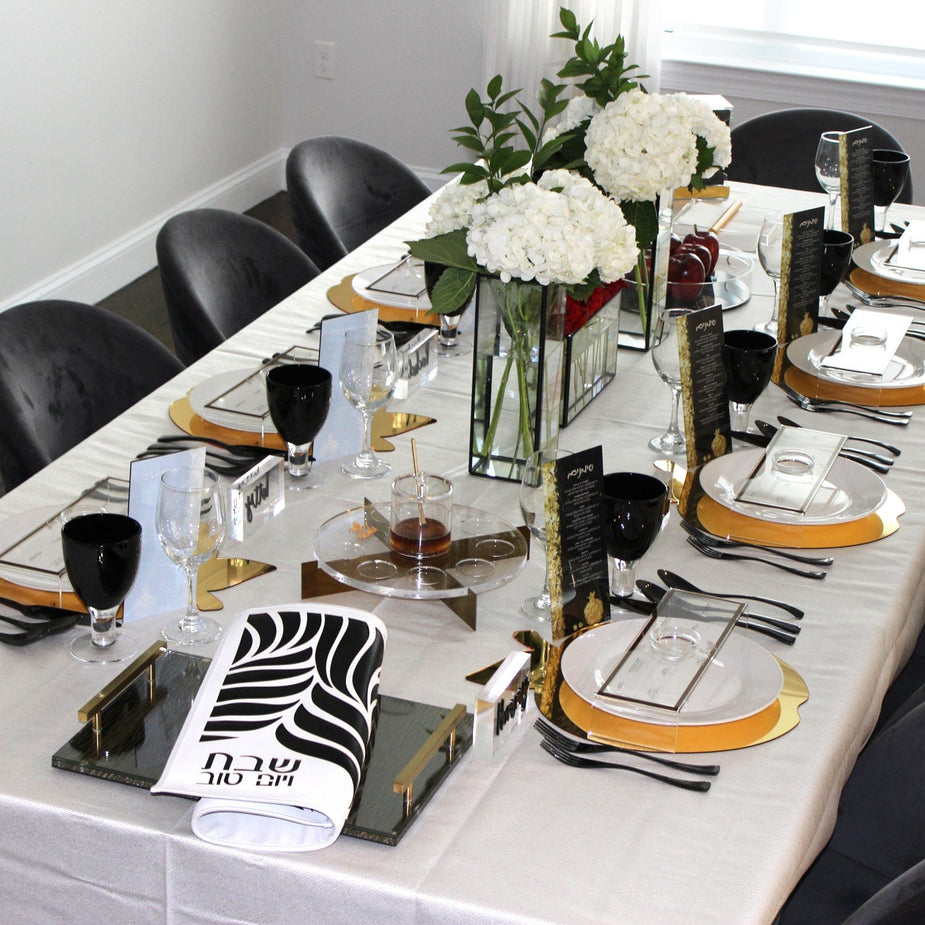 Black & Gold Rosh Hashanah Tablescape – Waterdale Collection